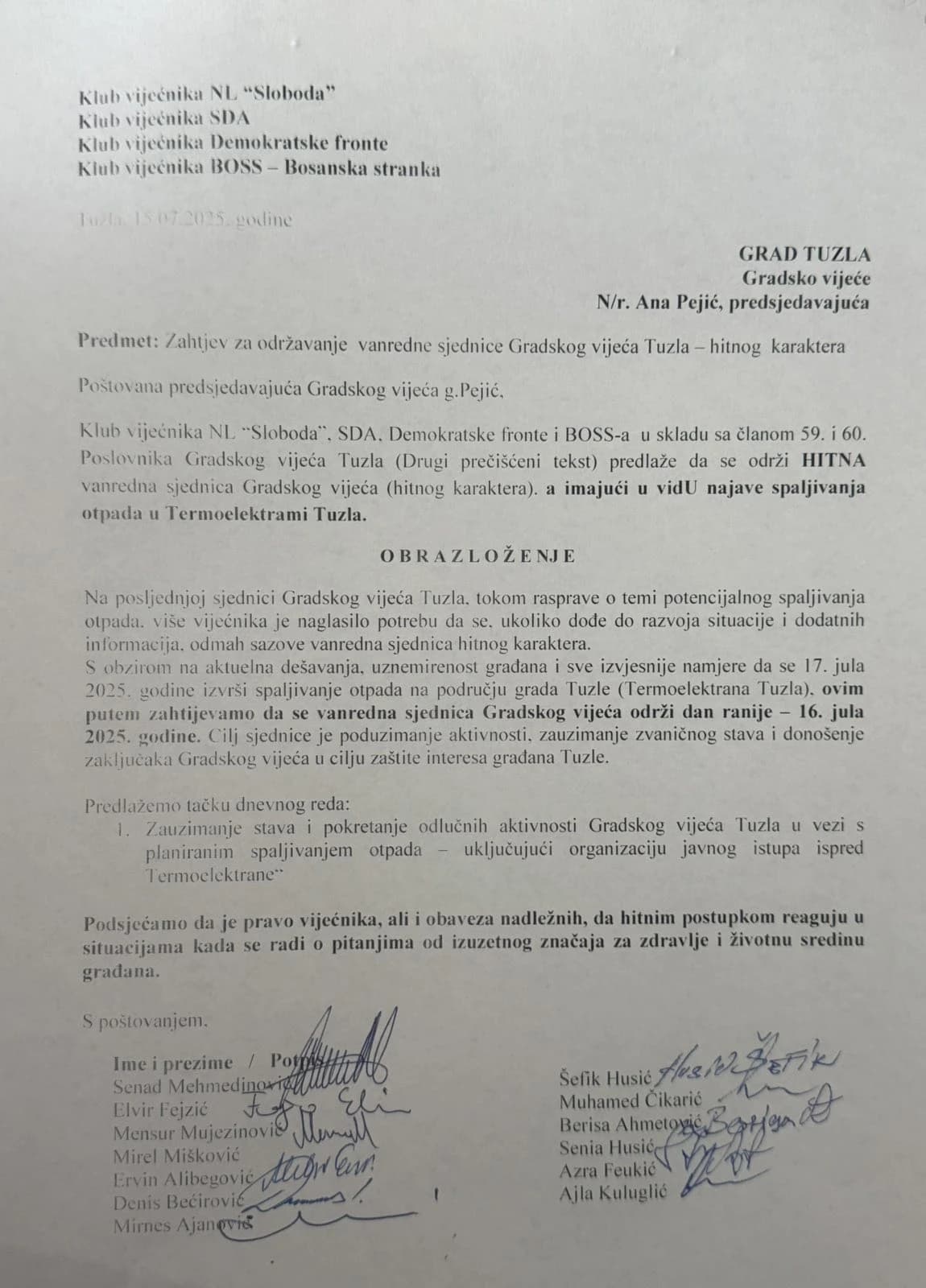 Hoće li građani i vijećnici u četvrtak pred Termoelektranu Tuzla ...